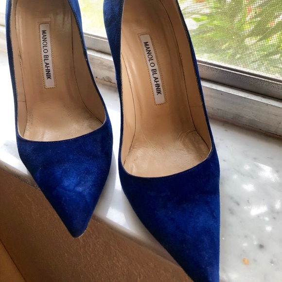 Manolo Blahnik | Shoes | Manolo Blahnik Pumps 375 Blue | Poshmark